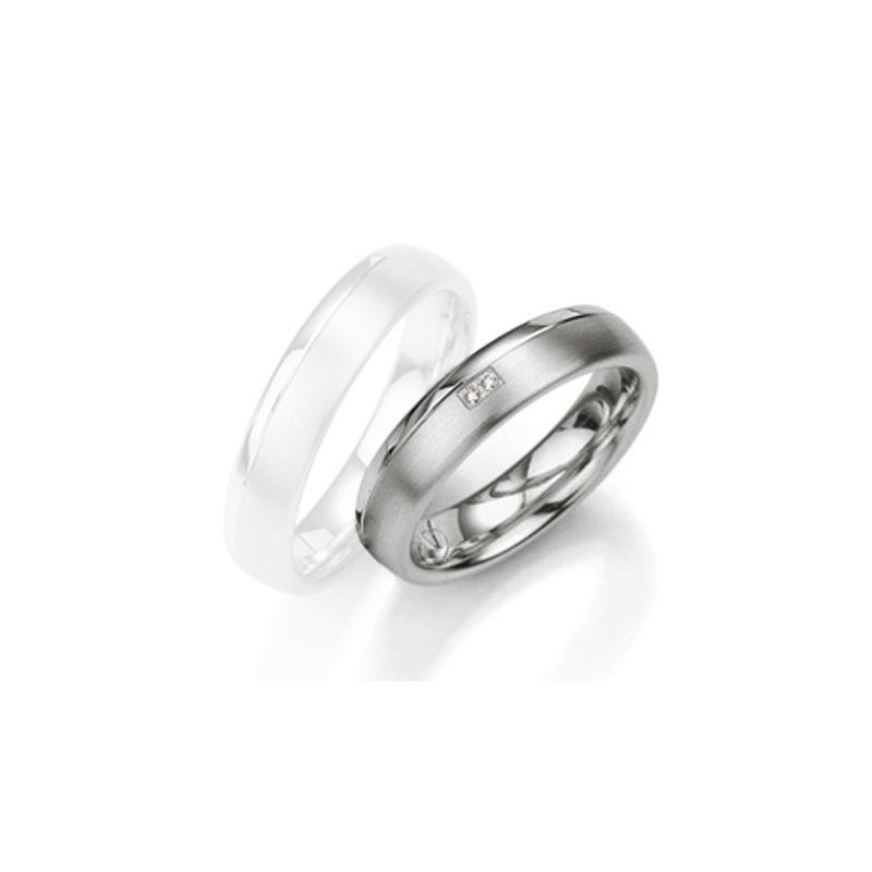 Alliance de mariage Breuning en Argent et Diamant - 13774259A