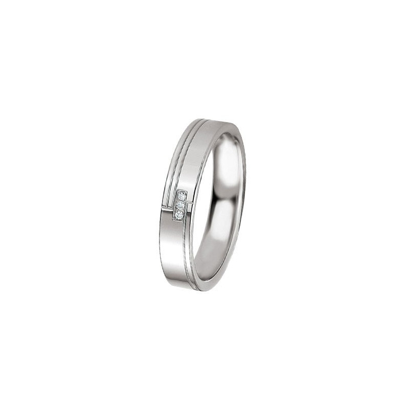 Alliance de mariage Breuning en Argent et diamants