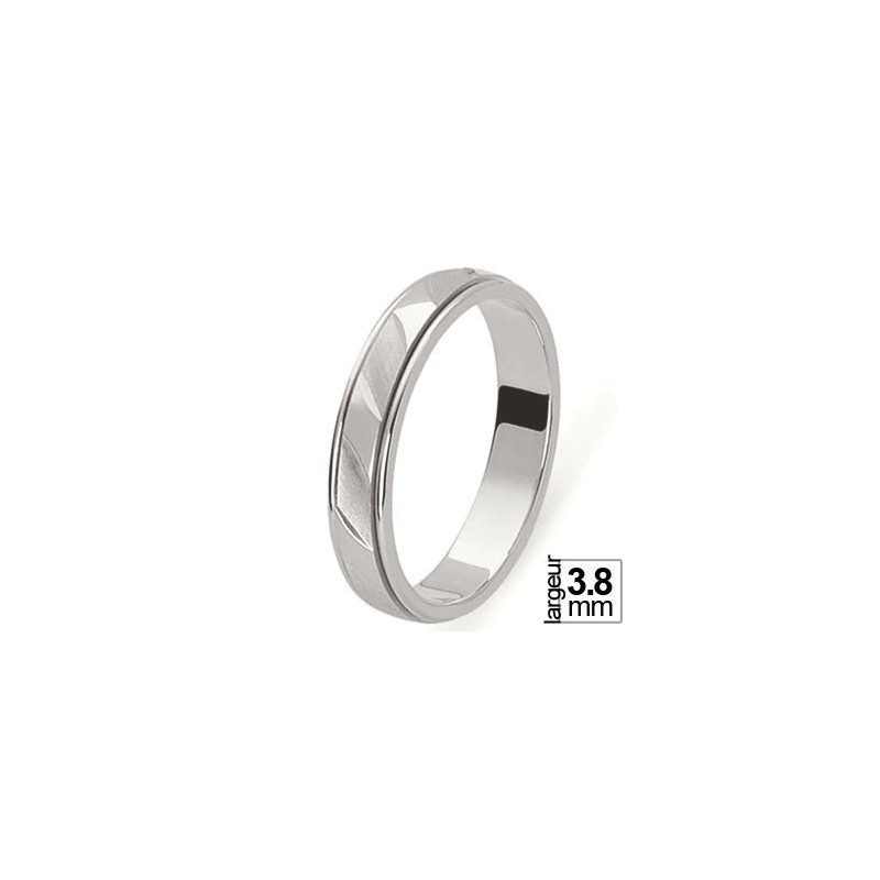 Alliance Or blanc deux anneaux incrustés - Boutique Alliance
